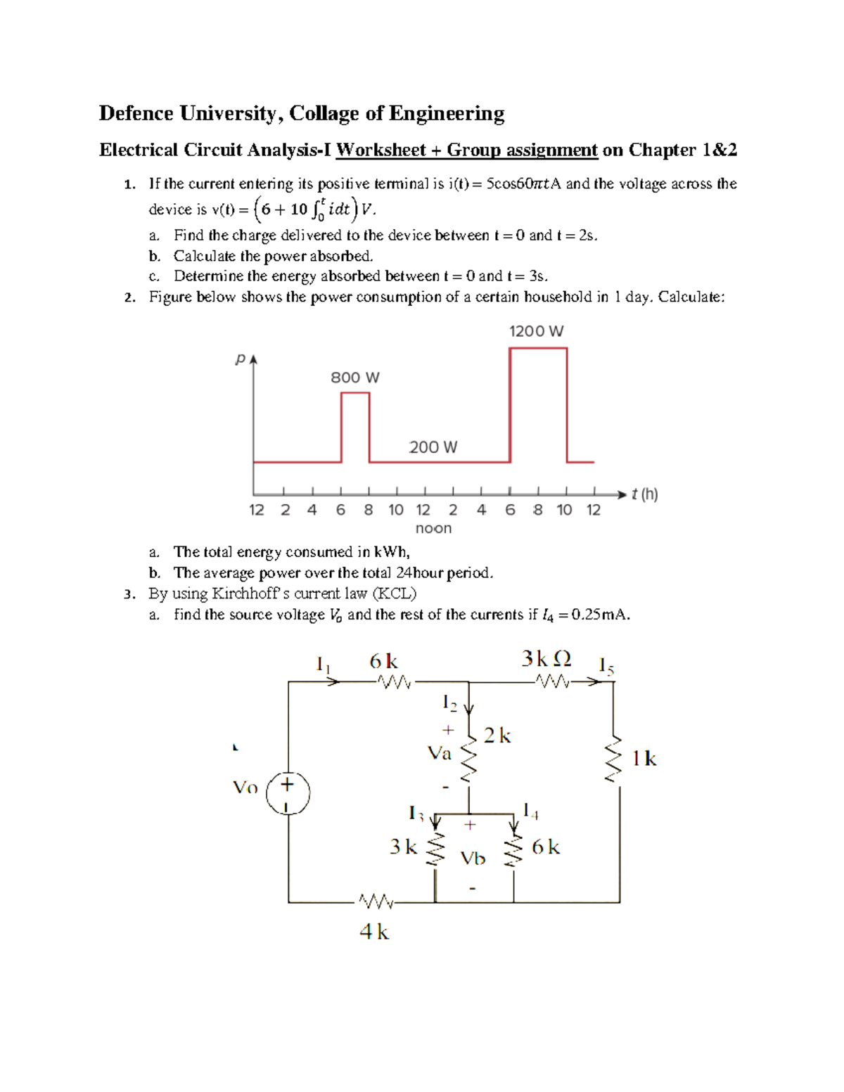 Circuit I - need for download - Defence University, Collage of Engineering Electrical Circuit ...