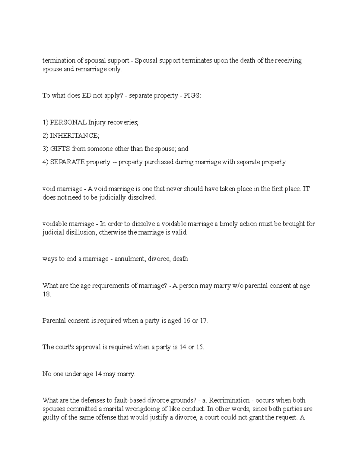 Note 36 - marriage law - termination of spousal support - Spousal ...