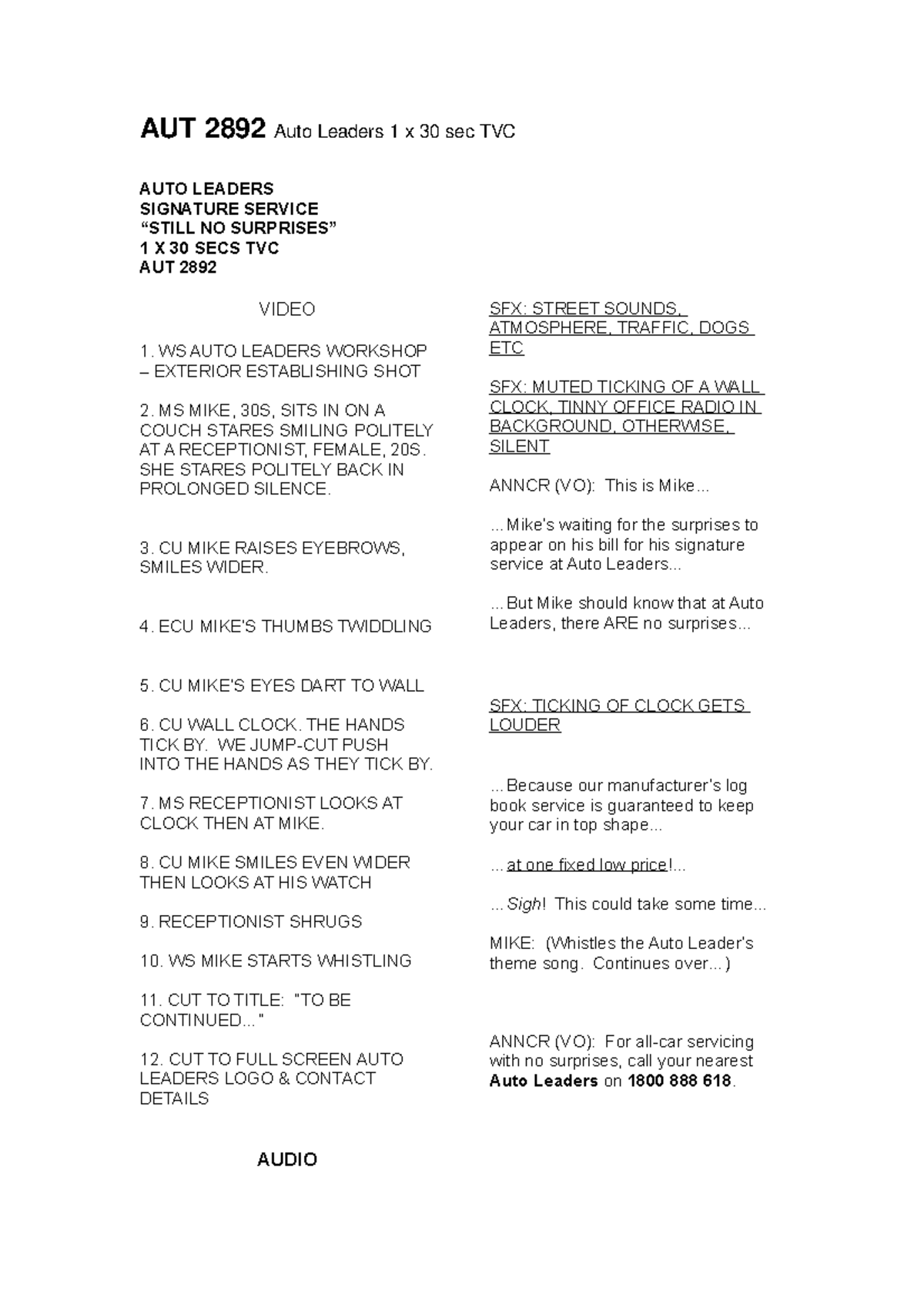TVC Format Samples - AUT 2892 Auto Leaders 1 x 30 sec TVC AUTO LEADERS ...