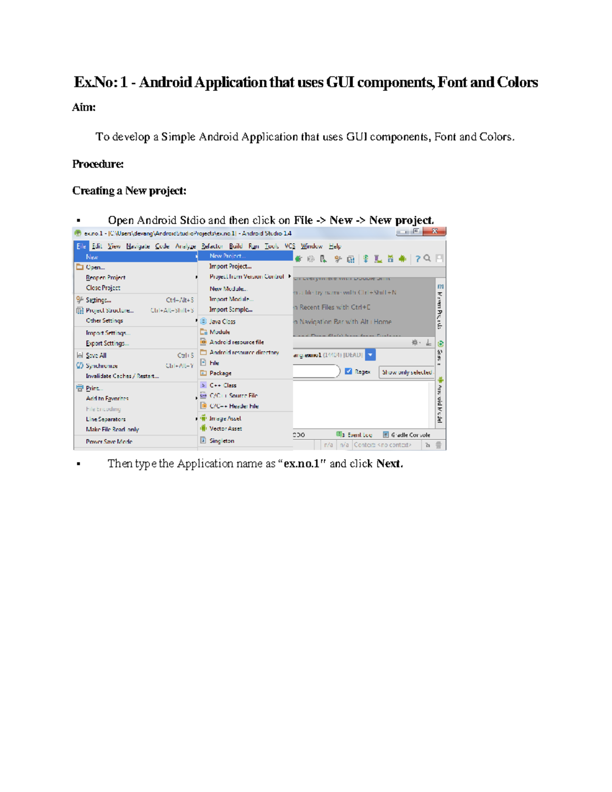 Font color flutter - ccccc - Ex: 1 - Android Application that uses GUI ...