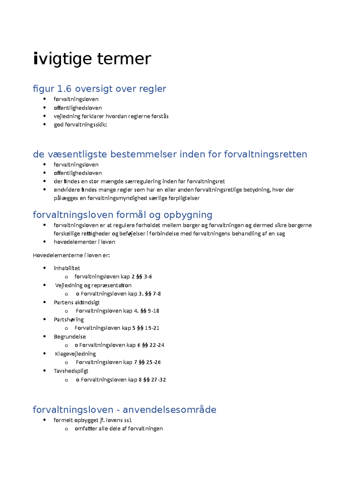 Vigtige termer i forvaltningsretten - ivigtige termer figur 1 oversigt ...