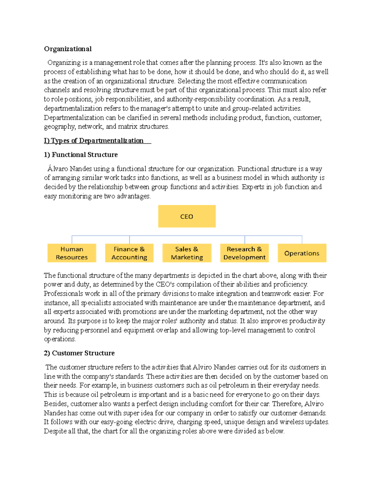 MGT Group Assignment - Organizational Organizing is a management role ...