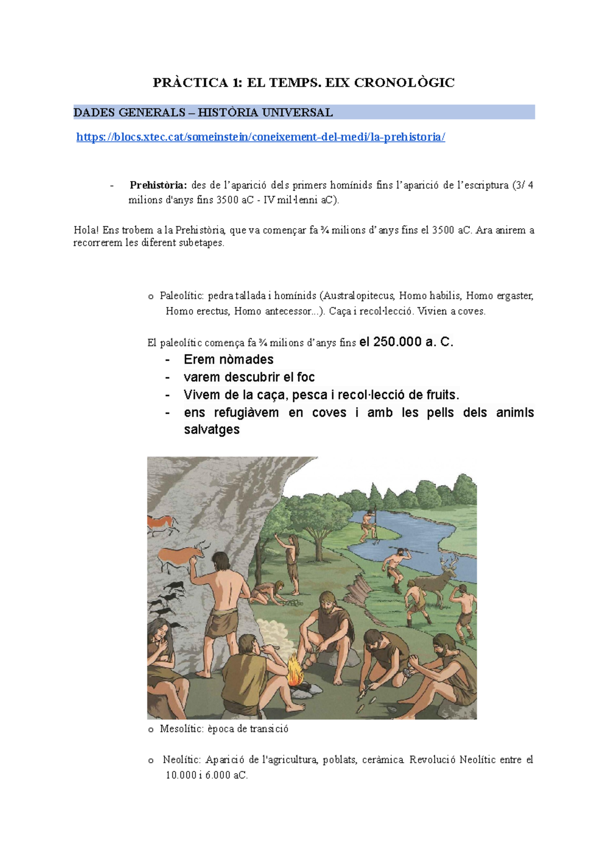 EIX Cronològic - Activitat eix cronologic pràctica 3 - PRÀCTICA 1: EL ...