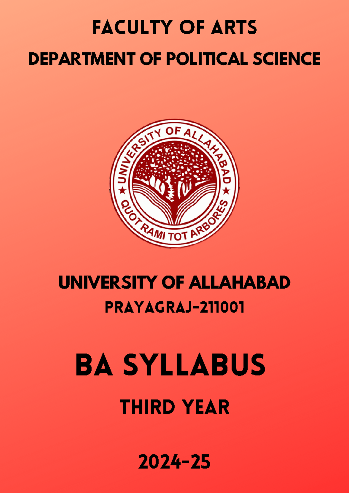 BA Third Year syllabus - DEPARTMENT OF POLITICAL SCIENCE FACULTY OF ...