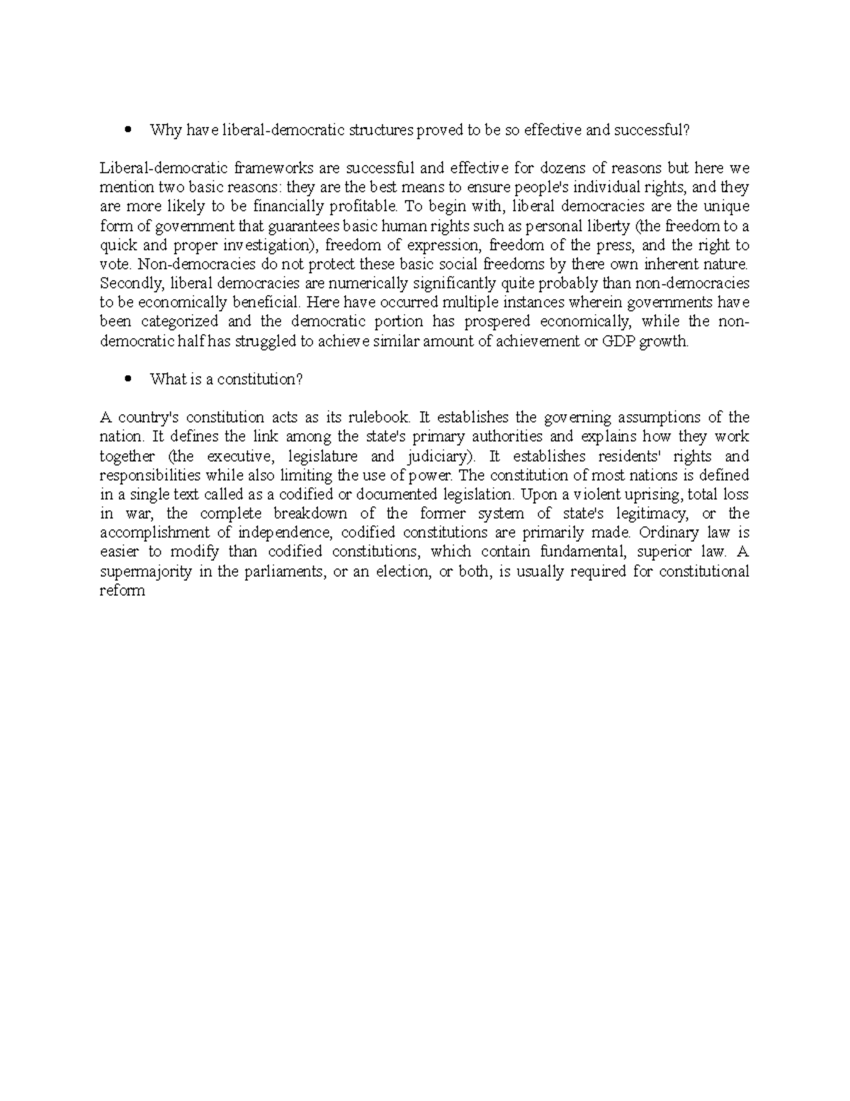 Political science answering the questions - Why have liberal-democratic ...