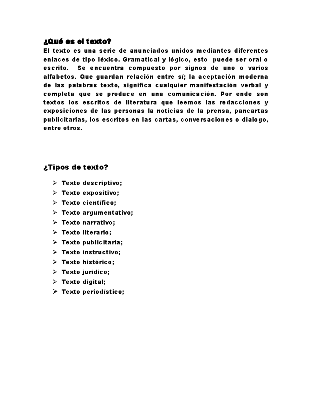 Qué es el texto - investigacion de espanol - ¿Qué es el texto? El texto ...