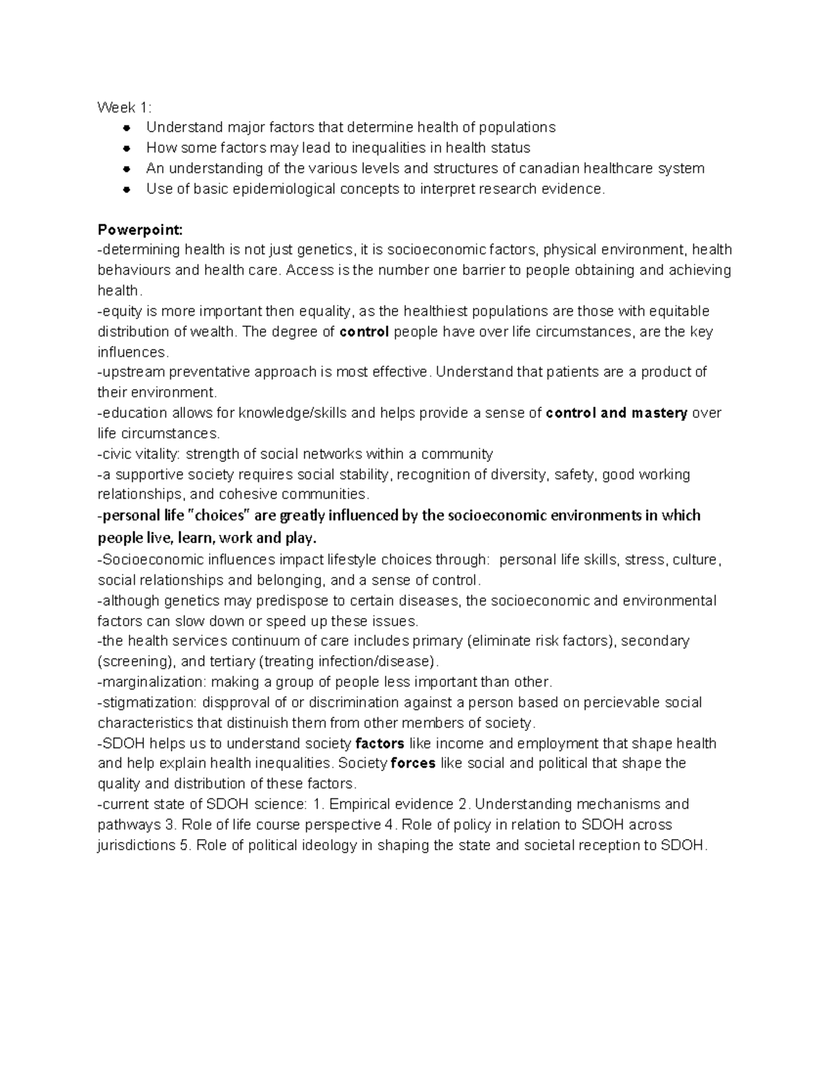 Unit 1 Prep - Lecture notes 1 - Week 1: Understand major factors that ...