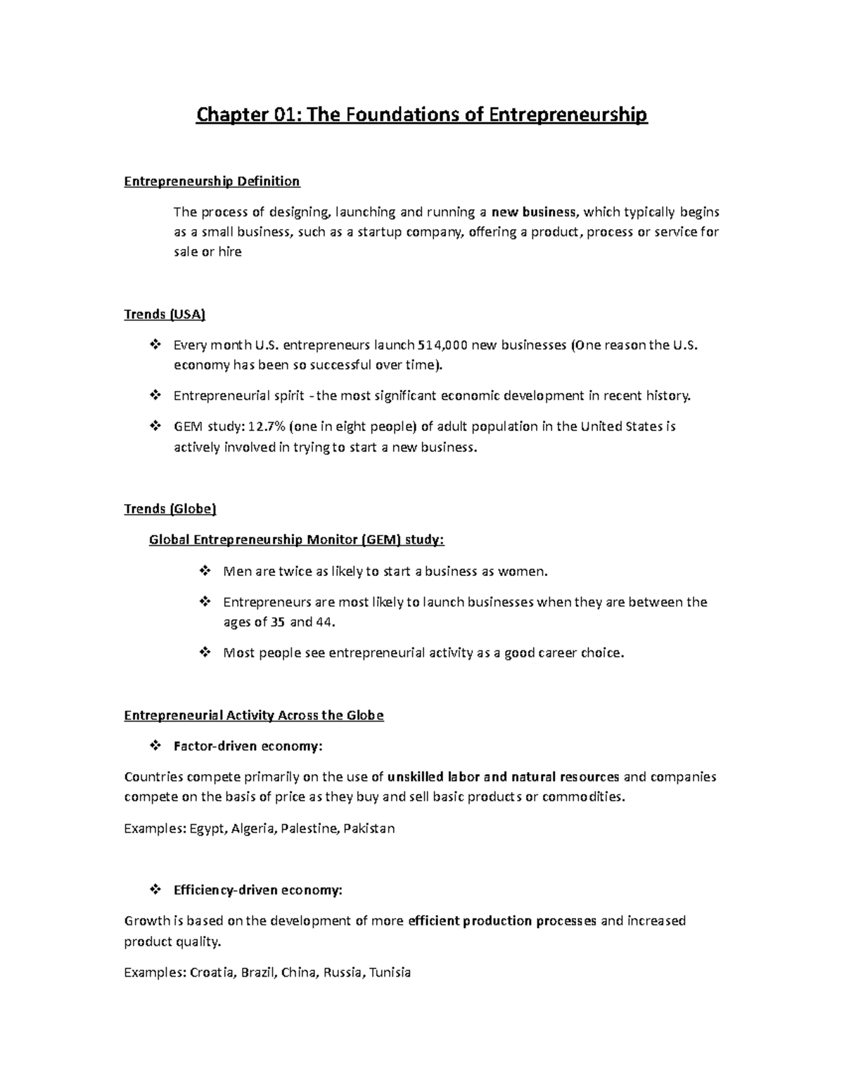 Chapter 01 - Chapter 01: The Foundations of Entrepreneurship ...