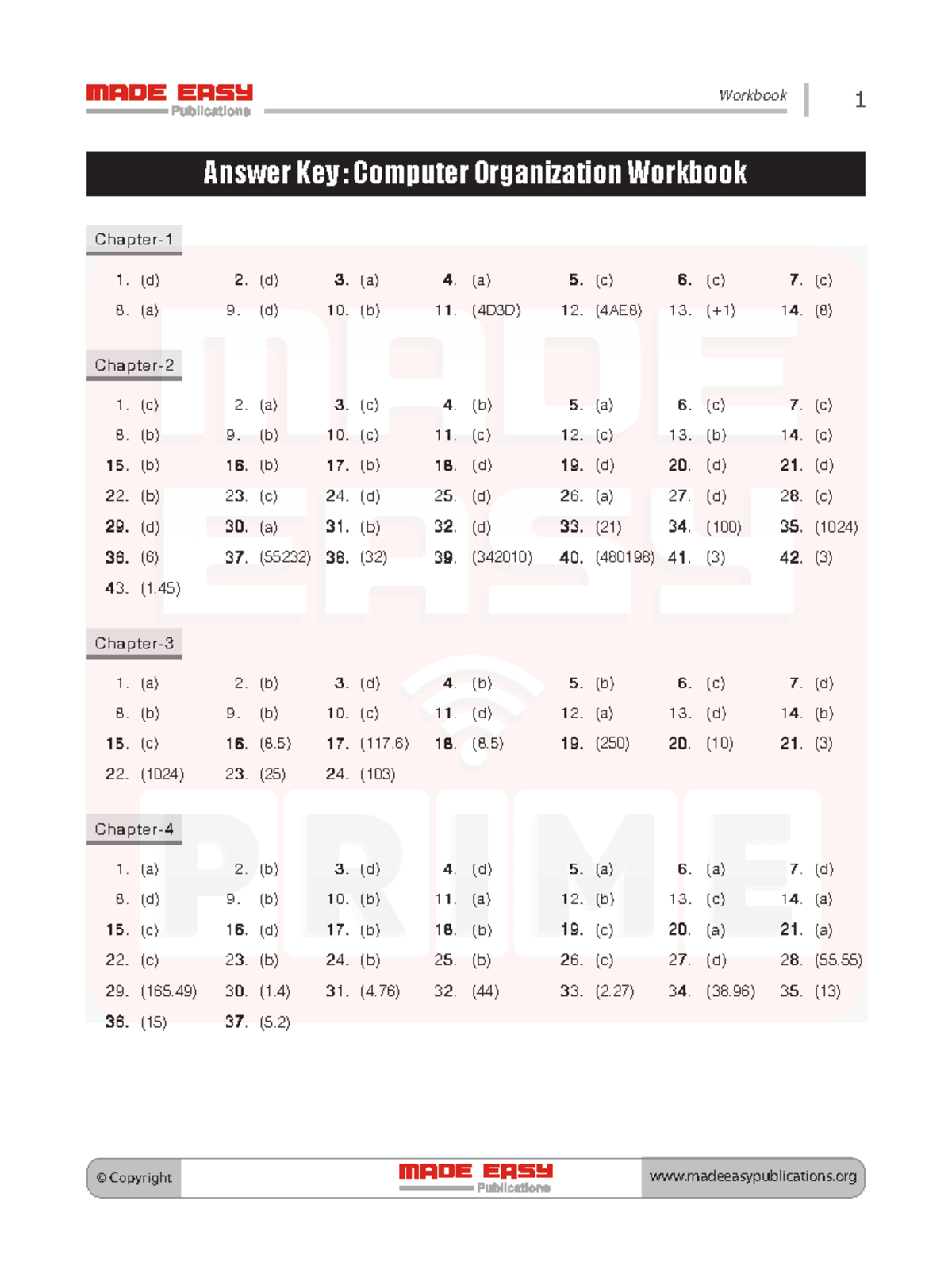 COA WB Answer Keys notes - © Copyright madeeasypublications 1 Workbook ...