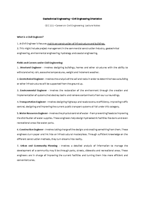 Module 1 - Introduction TO Civil Engineering - MODULE 1 – INTRODUCTION ...