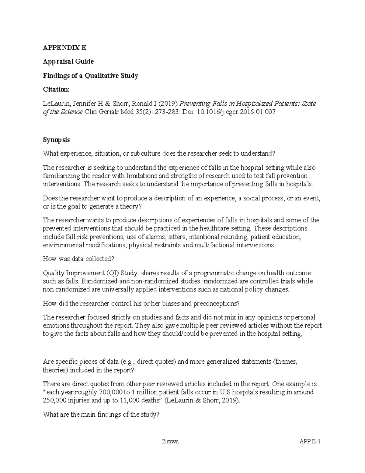 Qualitative Review - APPENDIX E Appraisal Guide Findings of a ...