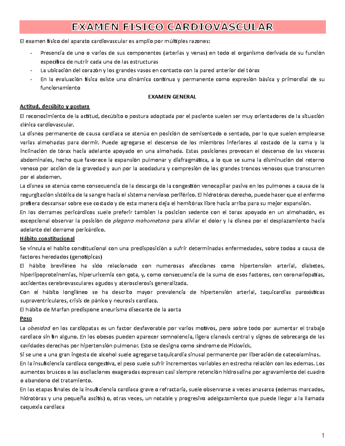 Examen Físico Cardiovascular - Argente - El examen físico del aparato ...
