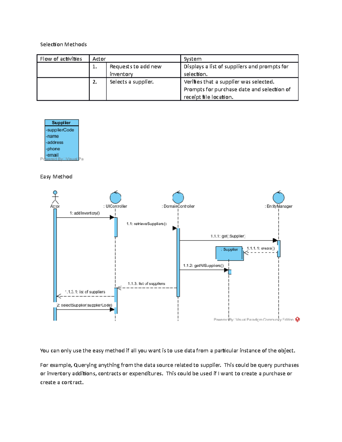 Selection Methods- Section NAA - Selection Methods Flow of activities Actor System 1. Requests ...