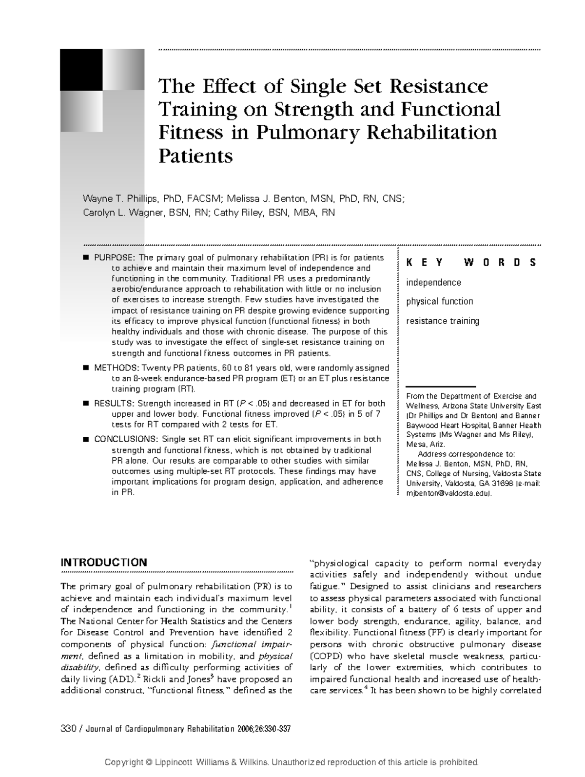 The effect of single set resistance trai - - Studocu