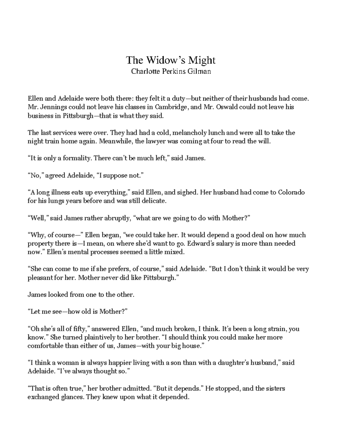 The-widows-might - Summary Literature in English - The Widow’s Might ...