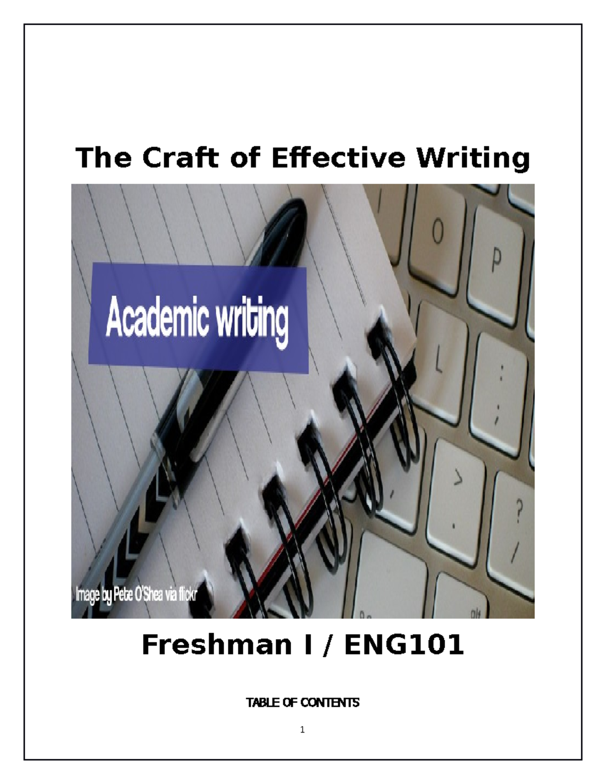 Freshman I Handout Fall 2022 inshallah updated - The Craft of Effective ...