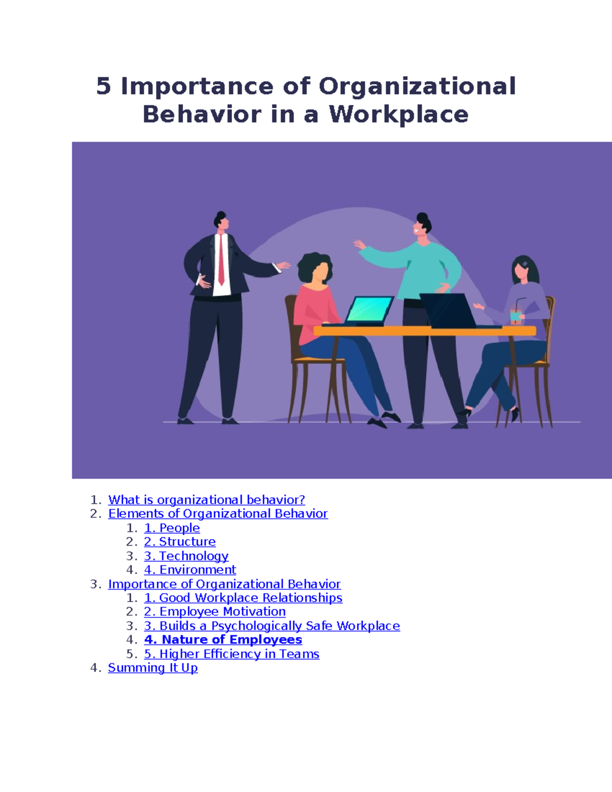 5 Importance of Organizational Behavior in a Workplace - What is ...
