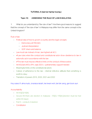 Tutorial 4 - The Federal Constitution of Malaysia (Malay: Perlembagaan Persekutuan Malaysia ...