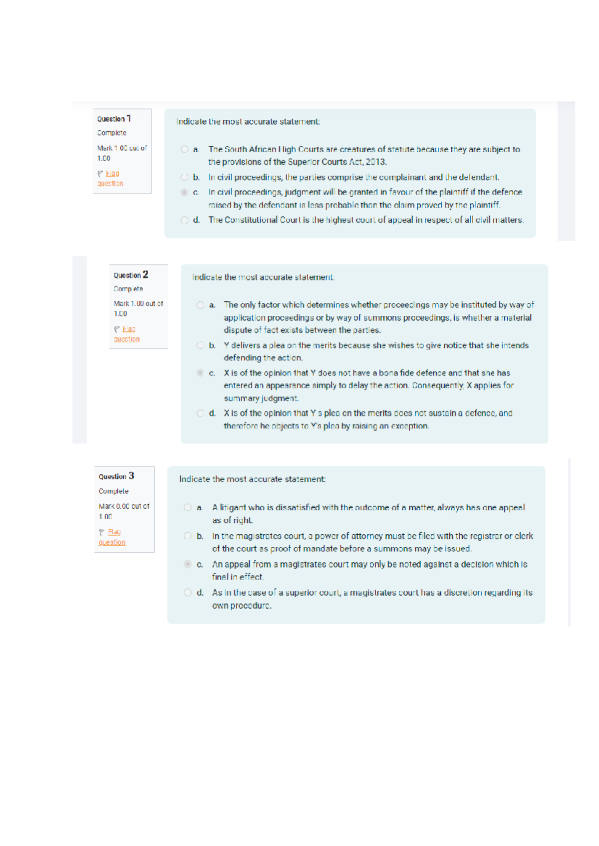 Assignment 2 - MCQ questions - Question 1 Indicate the most accurate ...