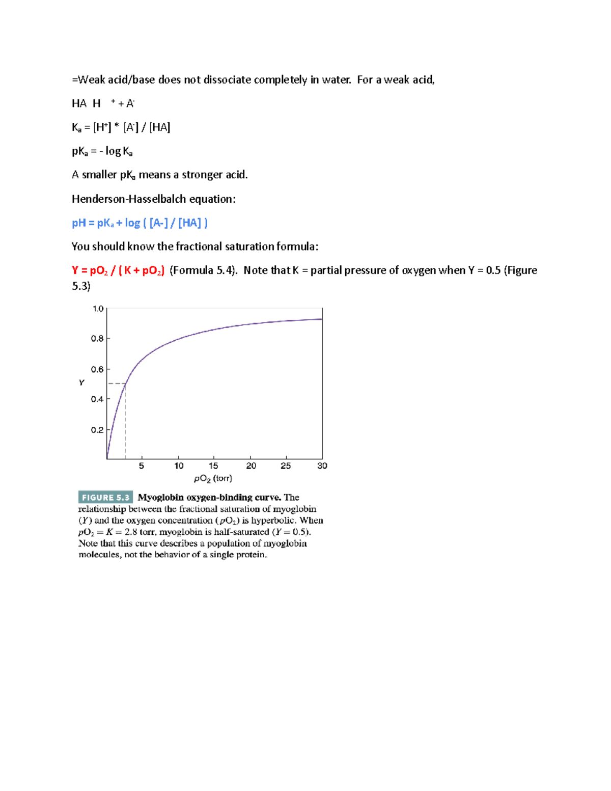 Chem 43 midterm 1 short version - =Weak acid/base does not dissociate ...