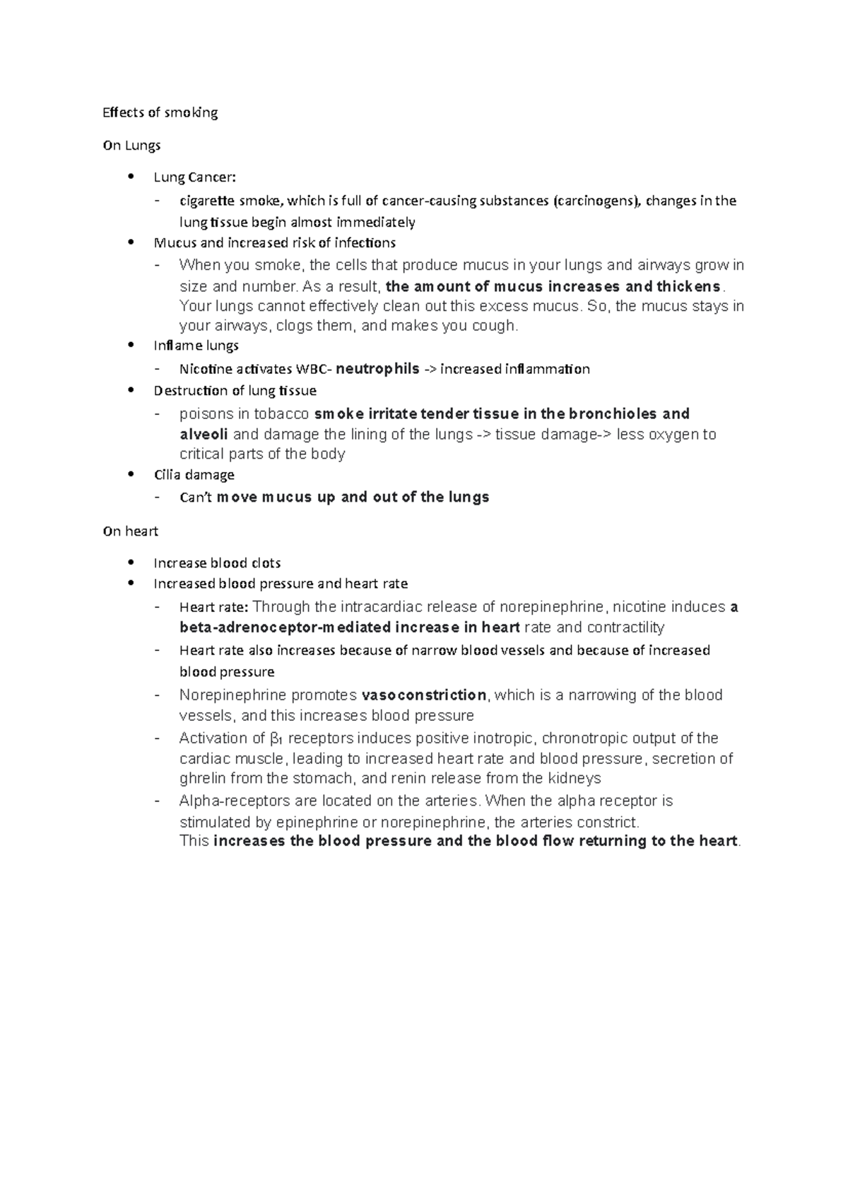 Effects of smoking - respiratory notes - Effects of smoking On Lungs ...