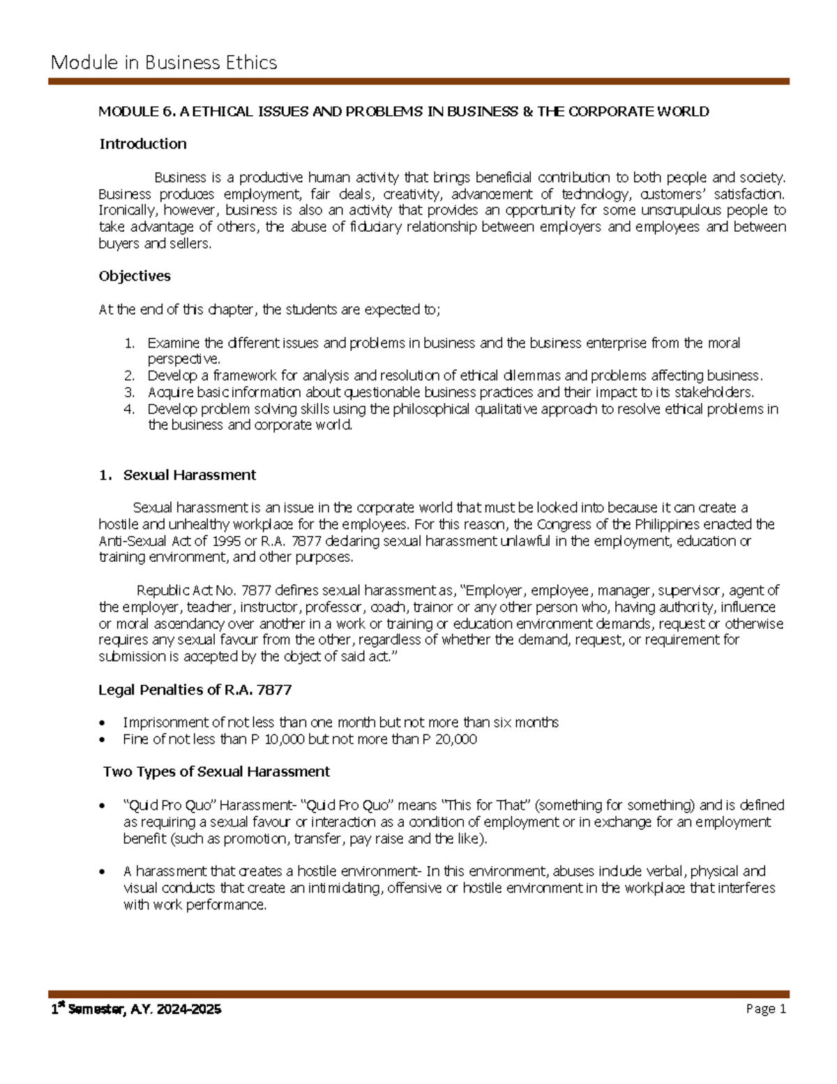 Chapter-6 - ETHICAL ISSUESSOLUTION - MODULE 6. A ETHICAL ISSUES AND ...
