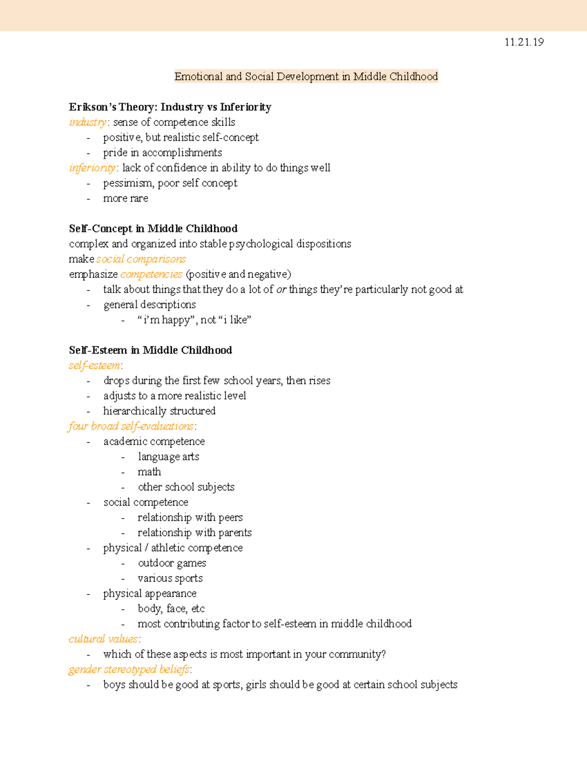 Chapter 13: Socioemotional Development in Middle Childhood - Emotional ...