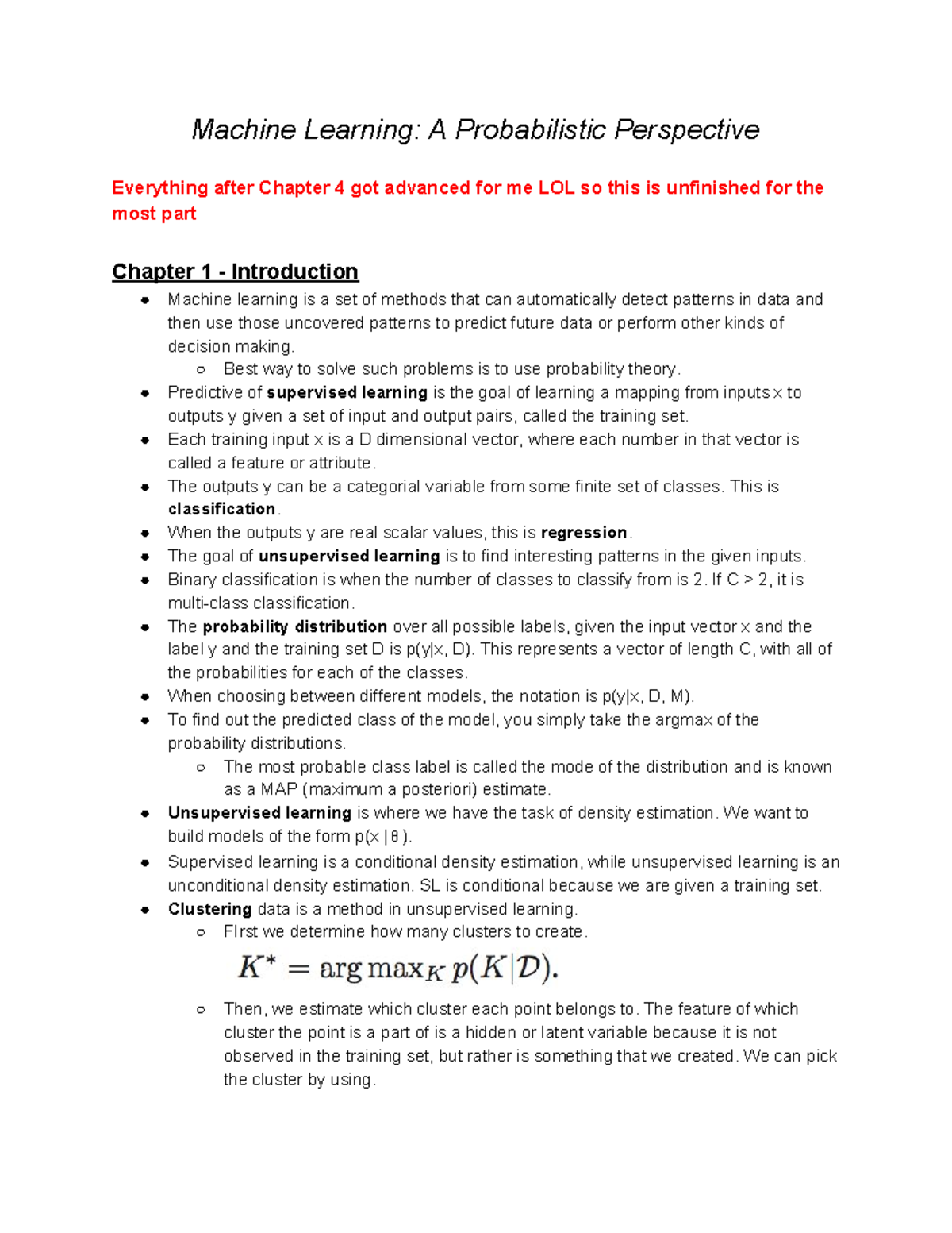 Machine Learning a Probabilistic Perspective Notes - Machine Learning ...