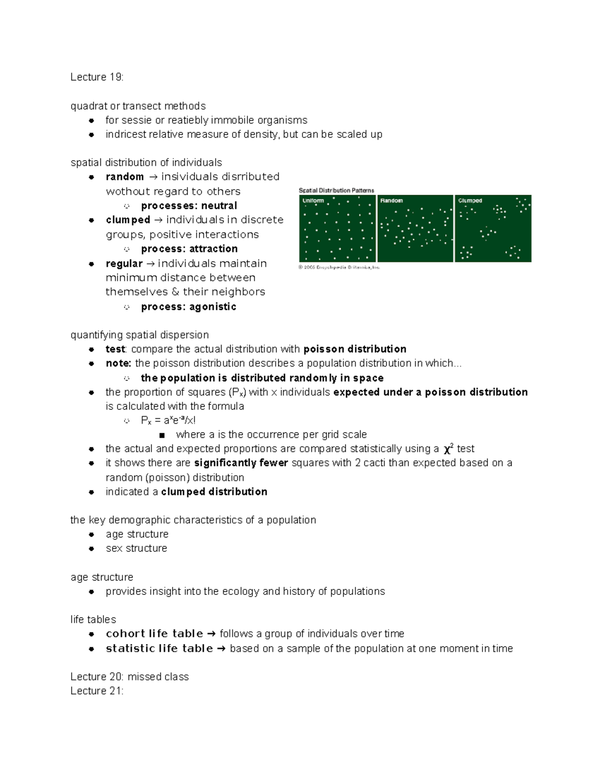 2019-Biology 2(BSC116)-Exam3Study Guide - Lecture 19: quadrat or ...