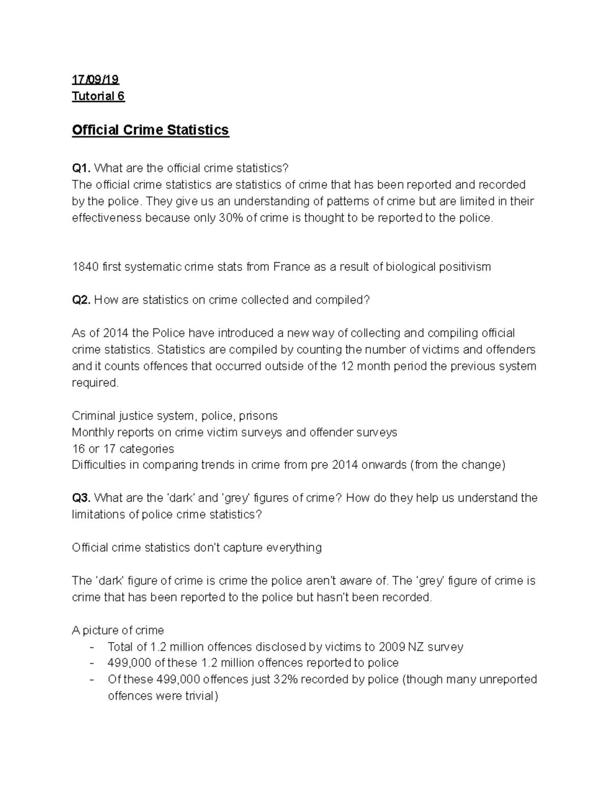 CRIM111-Tutorial 6 - crim - 17/09/ Tutorial 6 Official Crime Statistics ...