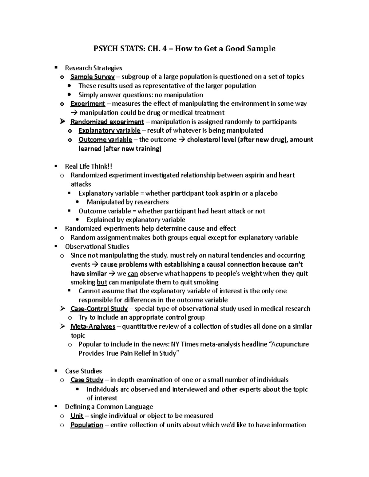 CH. 4 - How to Get a Good Sample - PSYCH STATS: CH. 4 – How to Get a ...