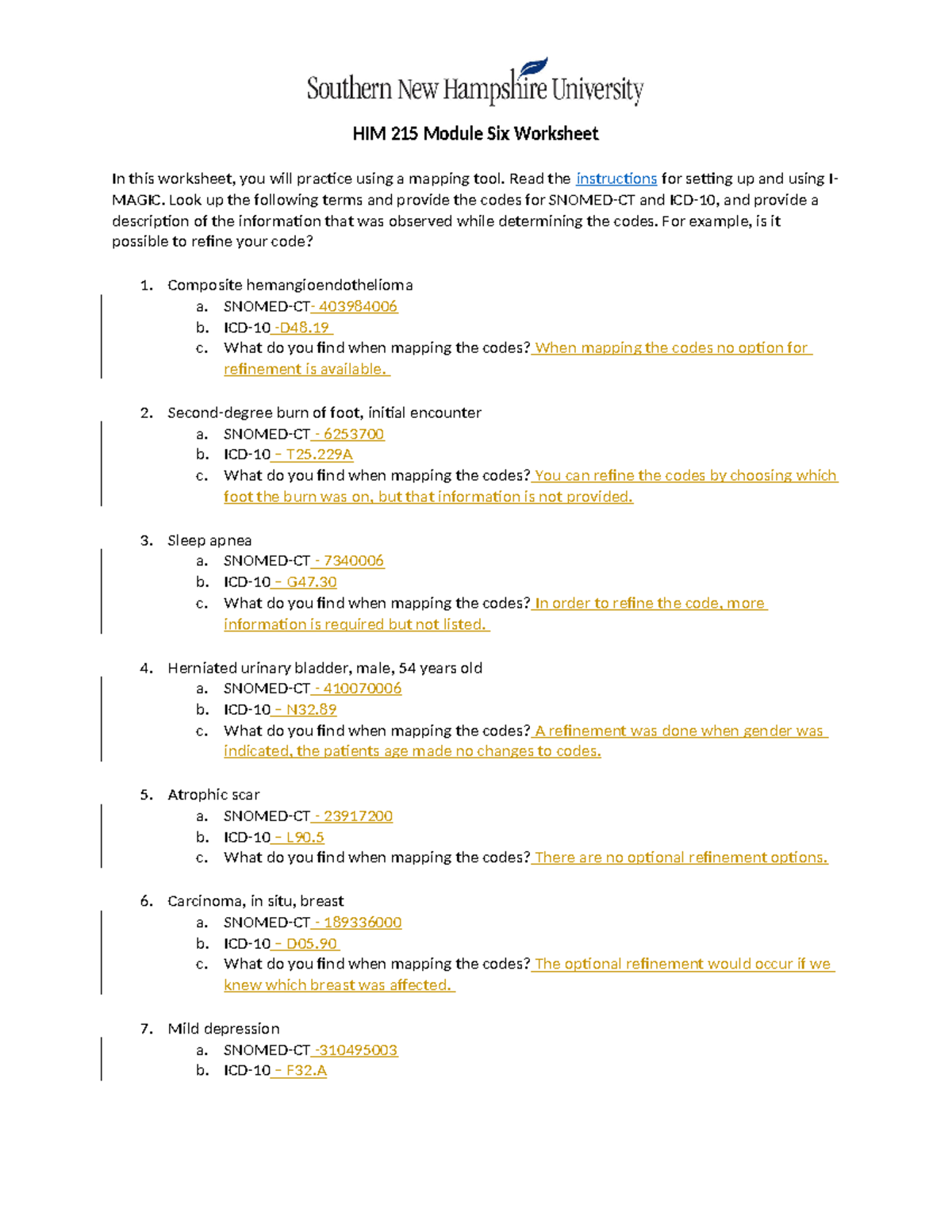 HIM 215 Module Six Worksheet Completed - HIM 215 Module Six Worksheet ...