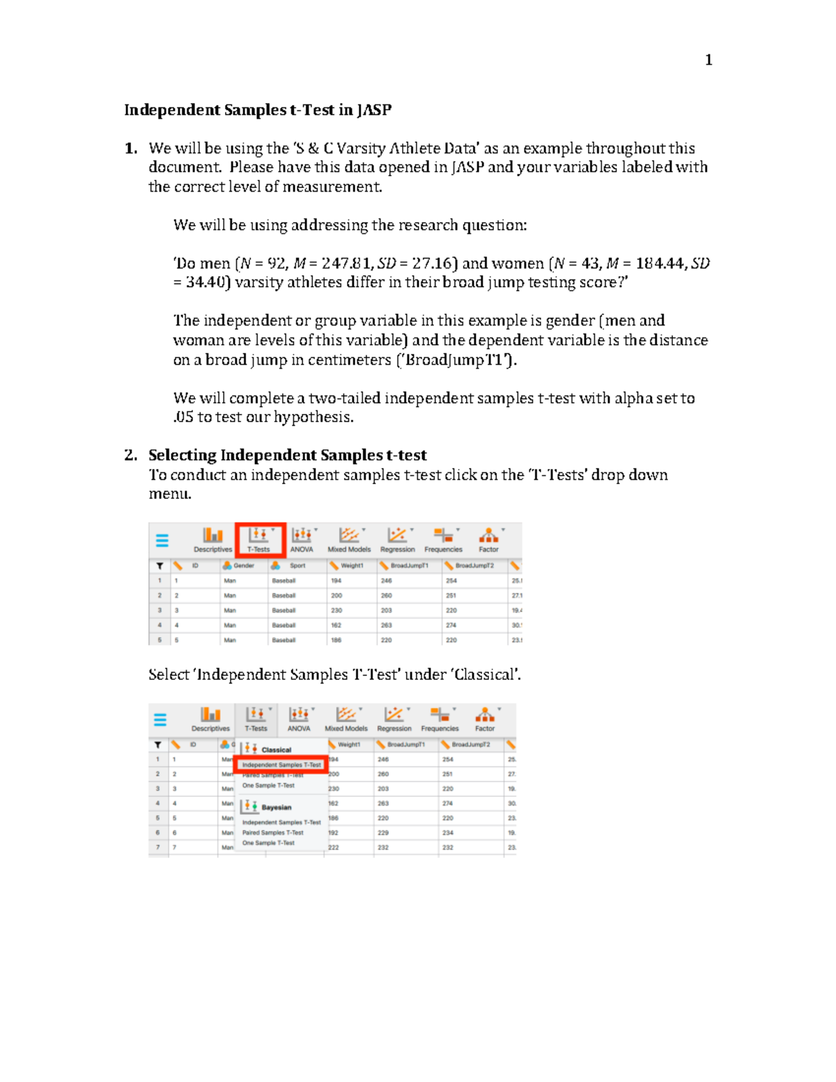 Independent+Samples+t-Test+in+JASP - Independent Samples t-Test in JASP ...