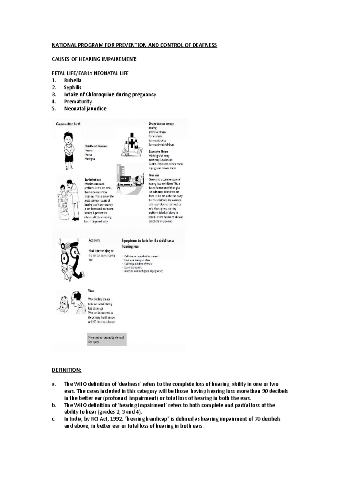 National Program For Prevention and Control of Deafness - NATIONAL ...