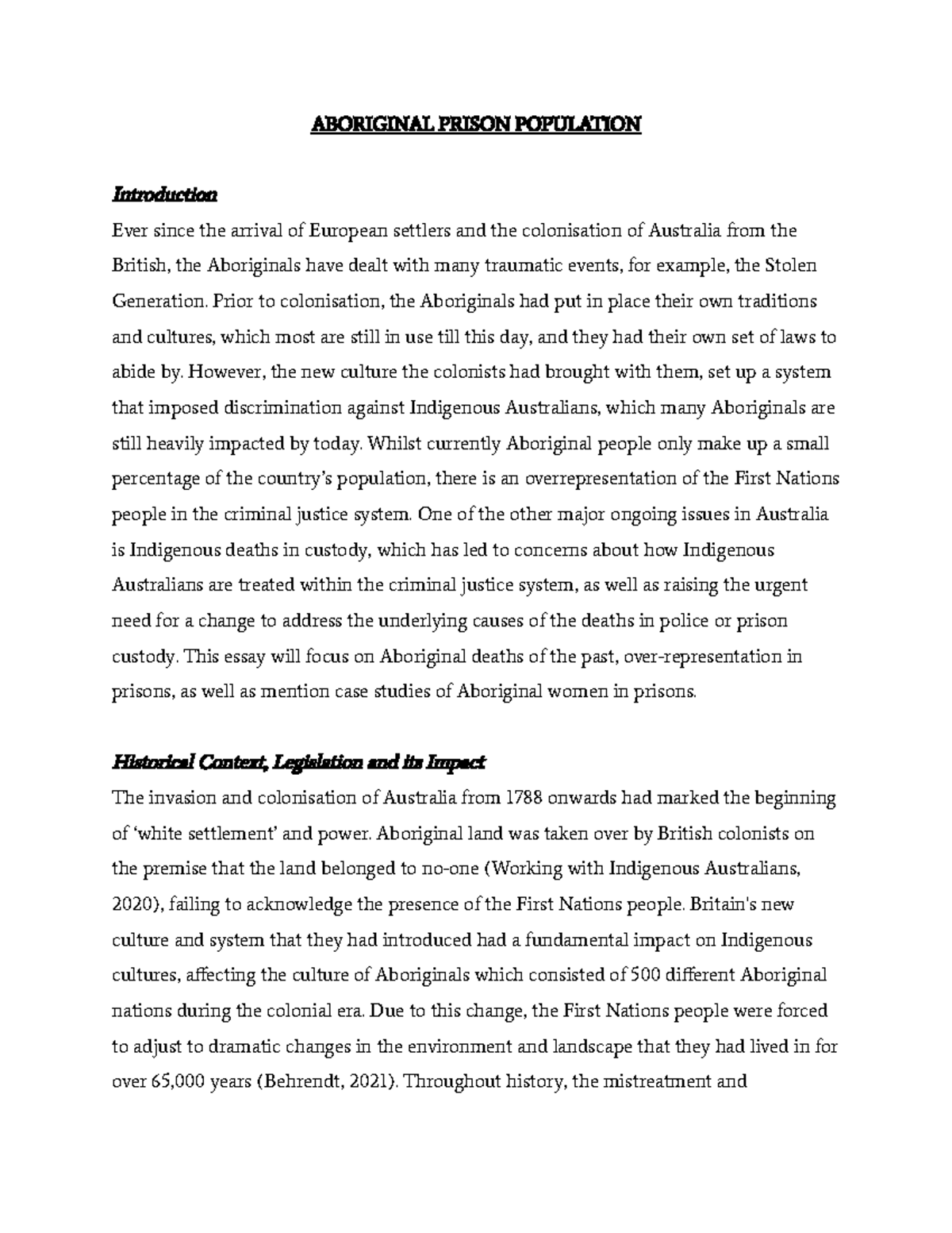 LCR2002 aboriginal prison population - ABORIGINAL PRISON POPULATION ...