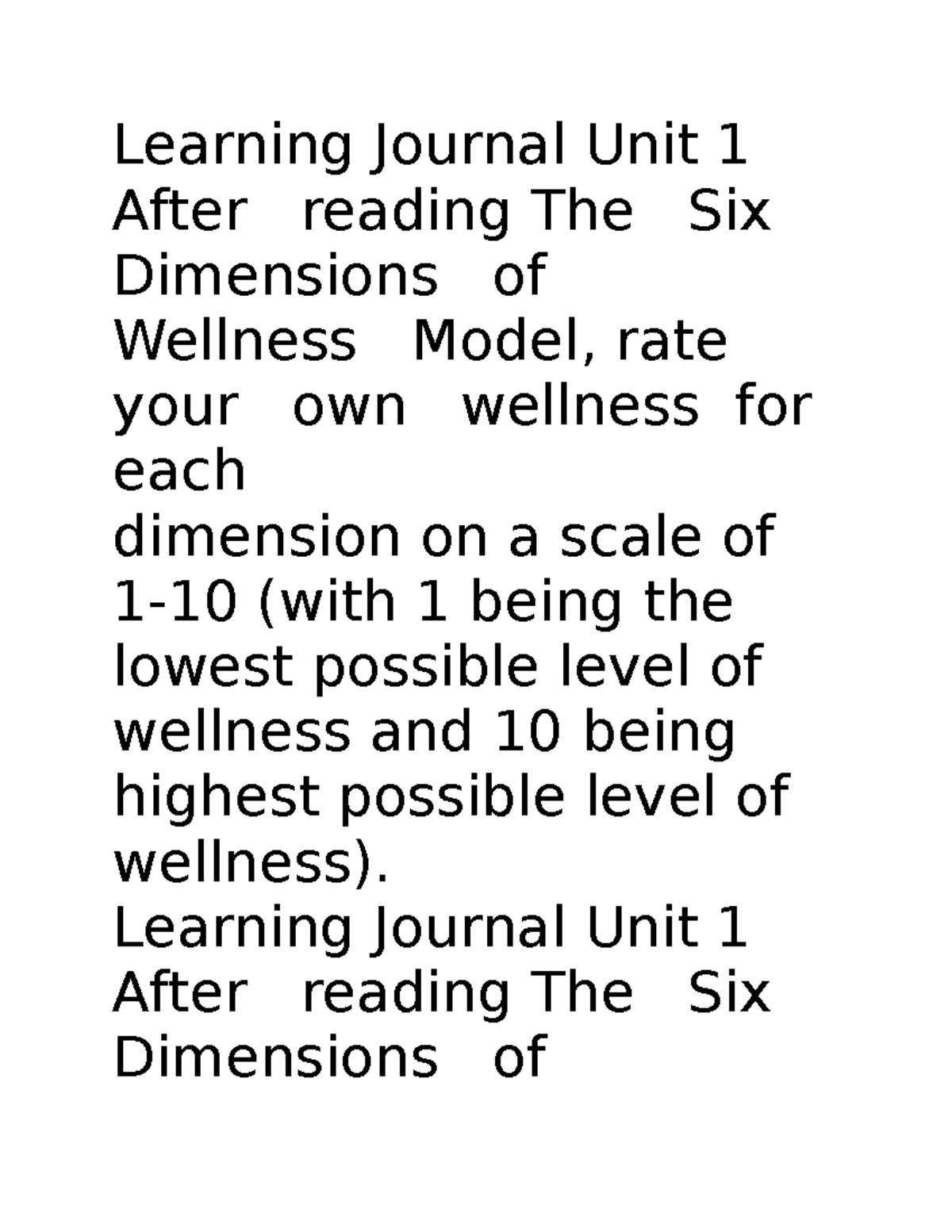 Learning Journal Unit 1 - Learning Journal Unit 1 After reading The Six ...