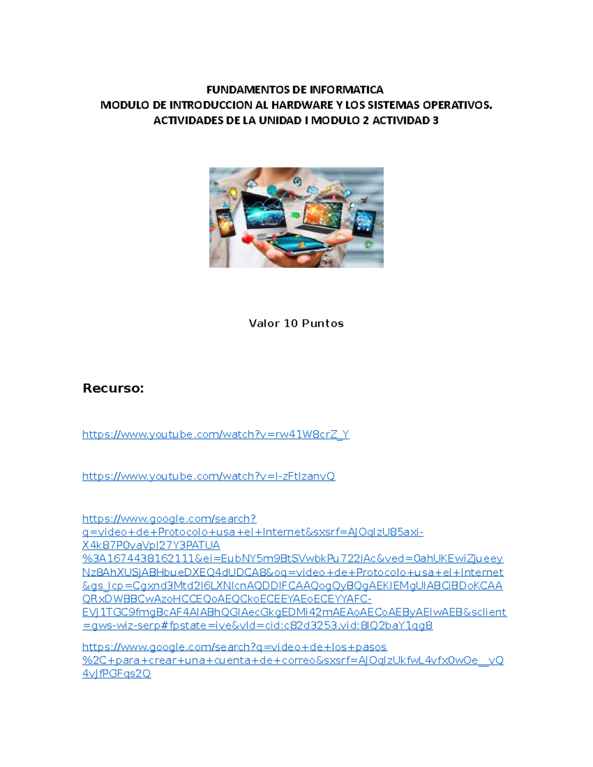 Unidad III - Actividad I. Manejo del Internet - FUNDAMENTOS DE ...