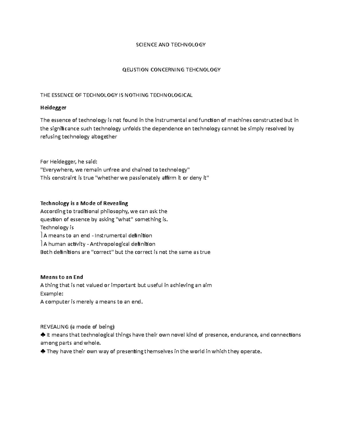 Science and technology lecture notes - SCIENCE AND TECHNOLOGY QEUSTION ...