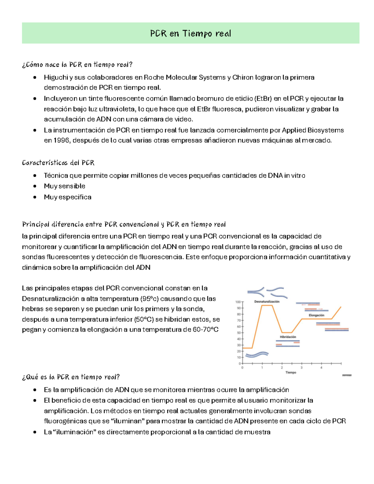 Clase PCR en tiempo real - ¿Cómo nace la PCR en tiempo real? - Higuchi ...