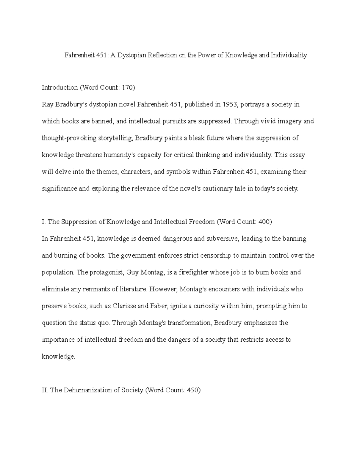 Fahrenheit 451 A Dystopian Reflection on the Power of Knowledge and ...