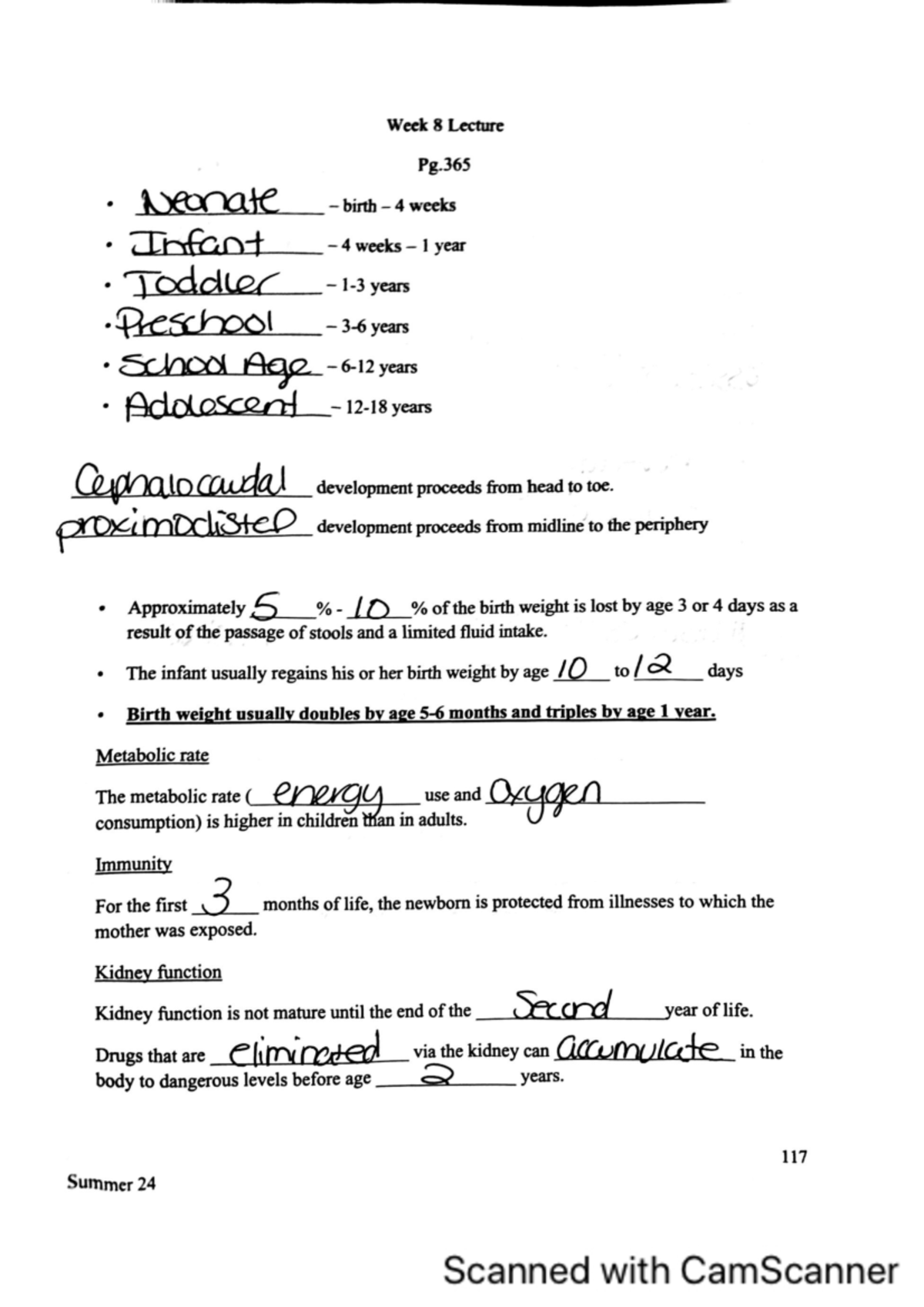 166 8 - Week 8 pre class assignment - Week 8 Lecture Pg Neonate birth 4 ...