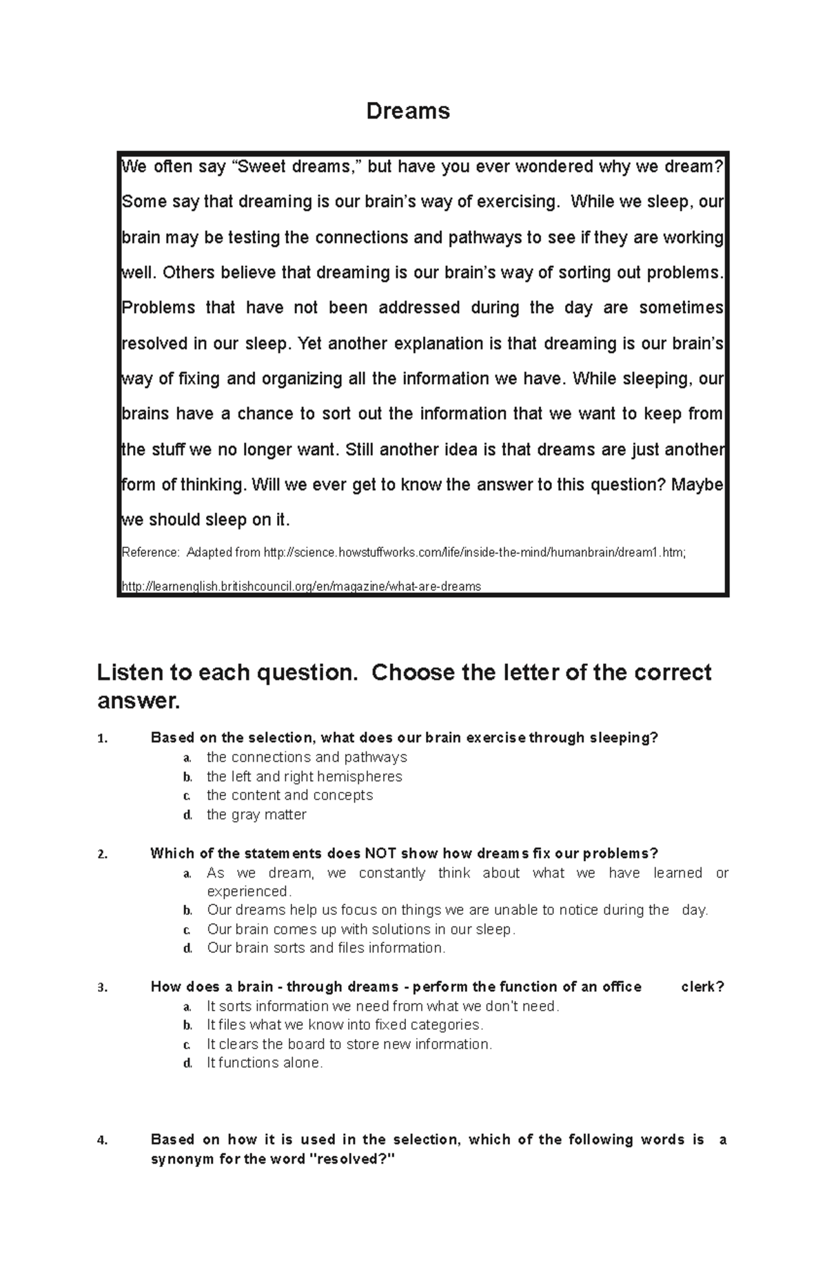 SAMPLE ONLY FOR DOWNLOAD PURPOSES - Dreams We often say “Sweet dreams ...