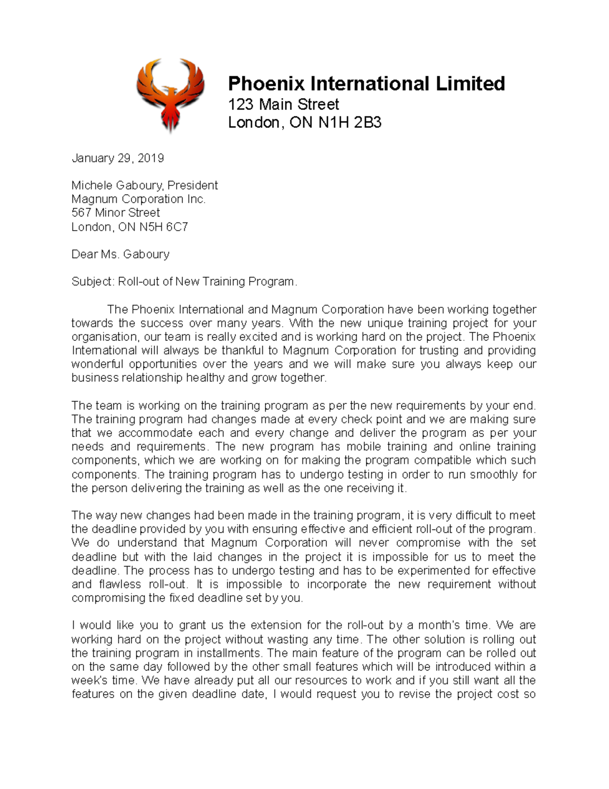 Indirect Letter - Assignment for advance communication - Phoenix ...