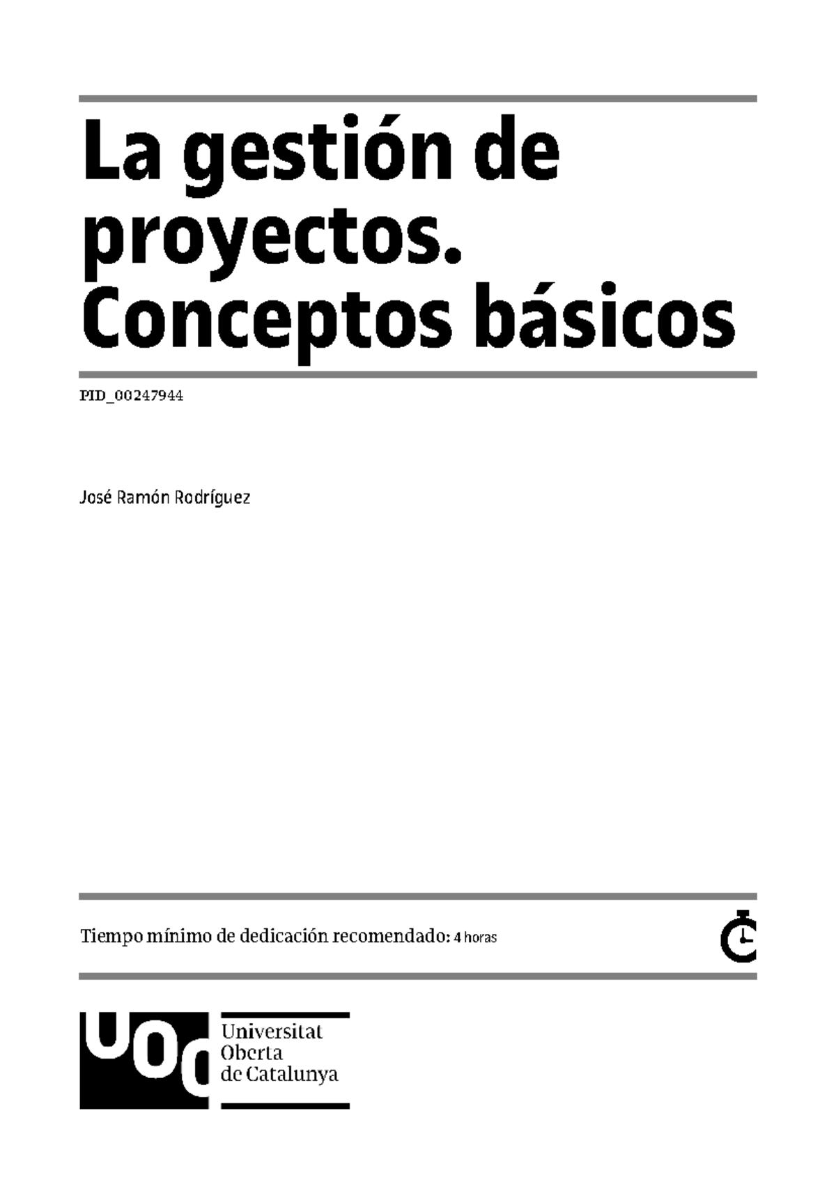 Tema 1- La gestión de proyectos. Conceptos básicos - La gestión de proyectos. Conceptos básicos ...