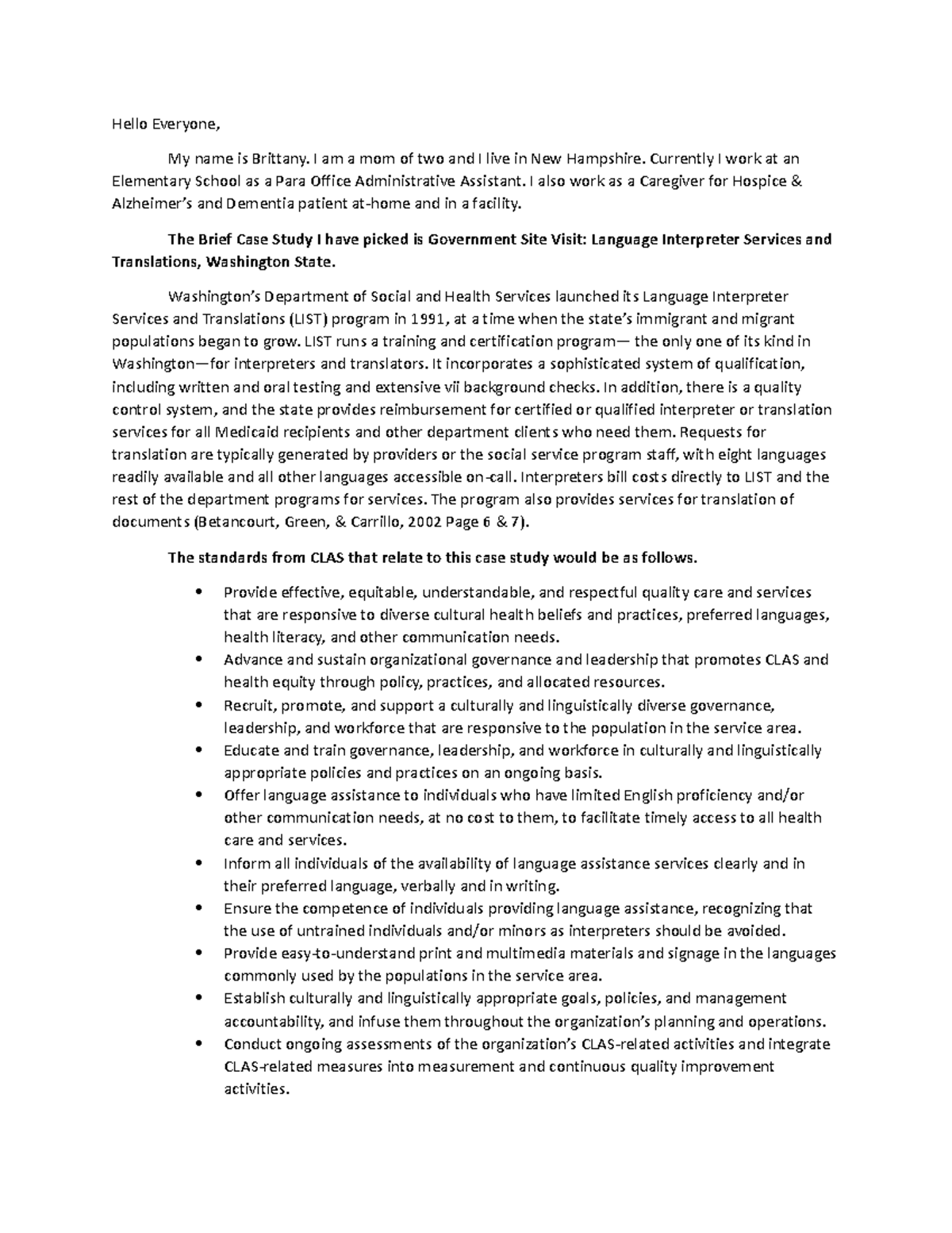 Discussion Post 1 - course work - IHP410 - SNHU - Studocu