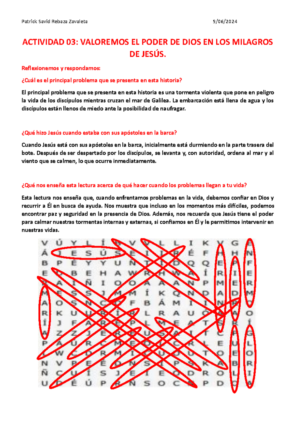 Actividad 20 - SASDDSAASD - Patrick Savid Rebaza Zavaleta 9/06/ ACTIVIDAD 03: VALOREMOS EL PODER ...