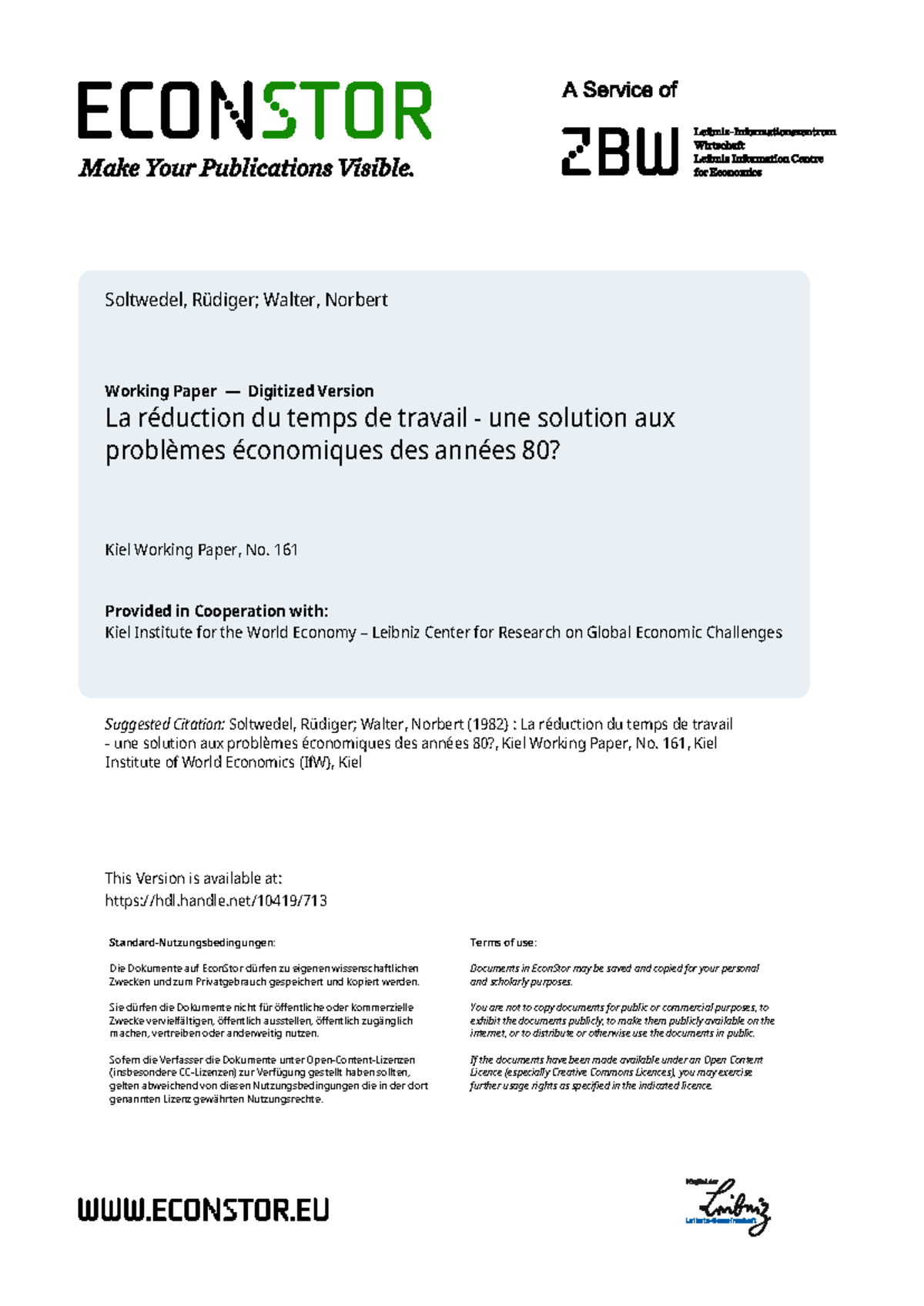 056711 01 8 - For all - Soltwedel, Rüdiger; Walter, Norbert Working ...