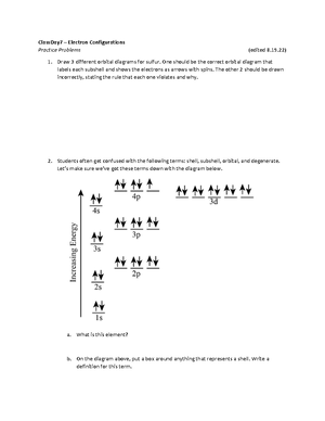 (e)Class Day 6 Practice Problems Quantum Mechanical Model Atomic ...