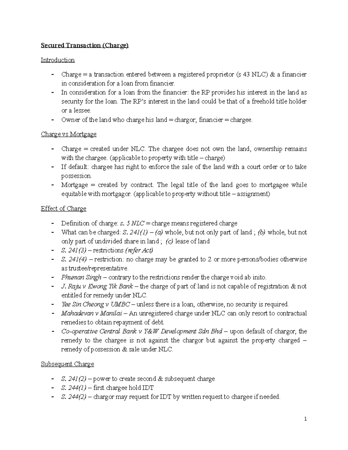 Secured Transaction (Charge) - Secured Transaction (Charge ...