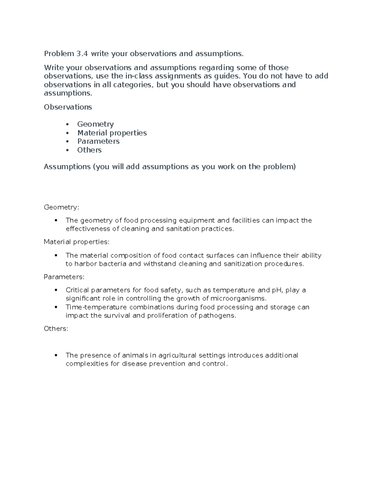 Problem 3.4 - dqrgadbadfgbafdz - Problem 3 write your observations and ...
